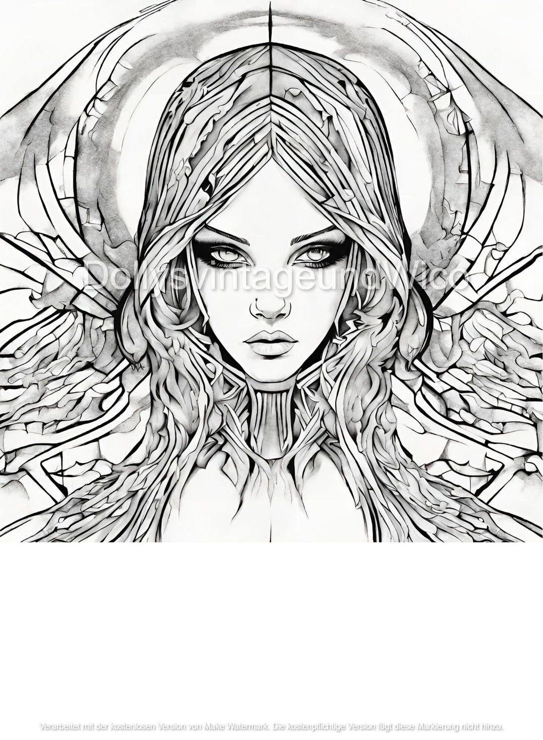 2 X Angel in Zentangle Design, Digital, for Coloring, Digital DOWNLOAD ...