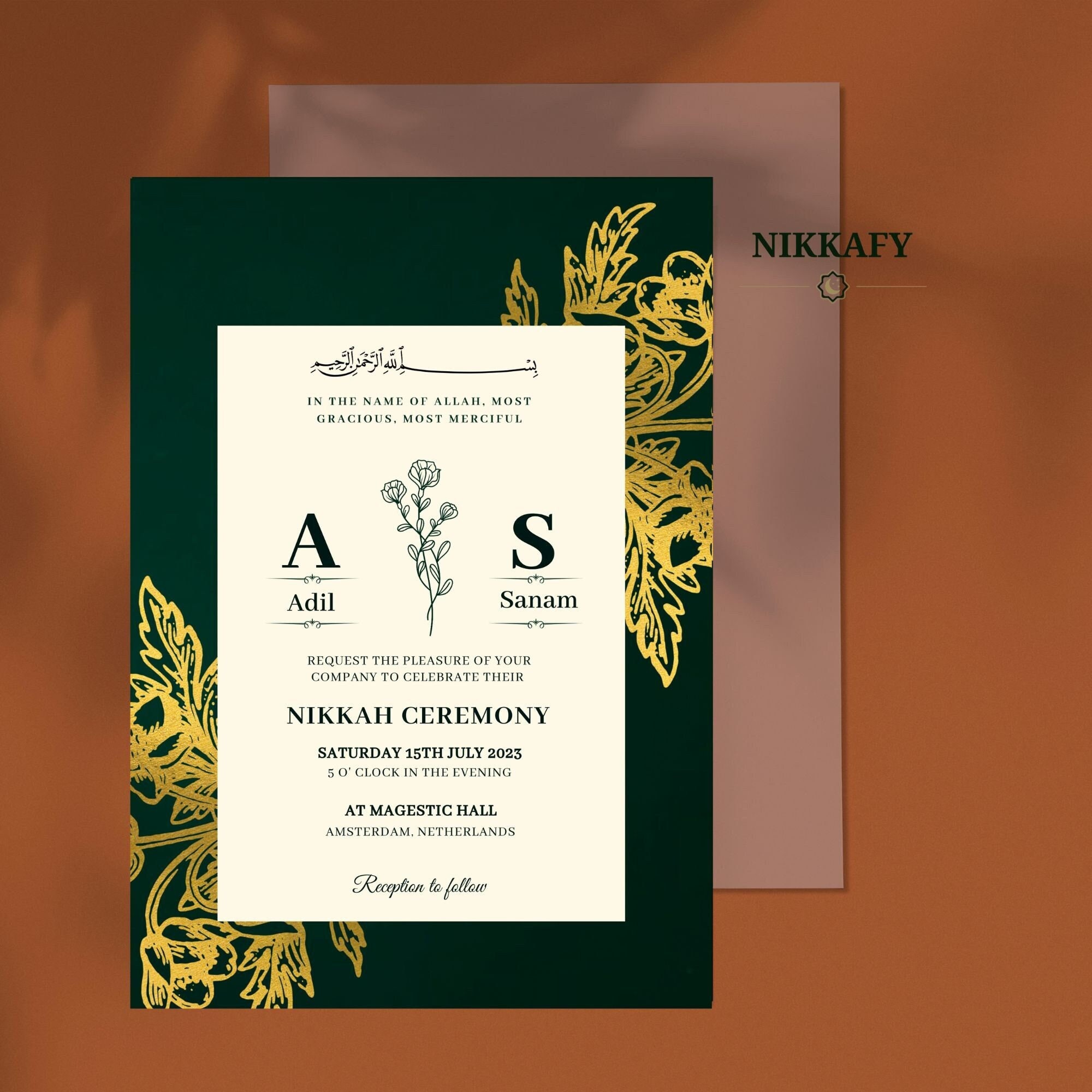 Editable Nikkah Invitation - Etsy