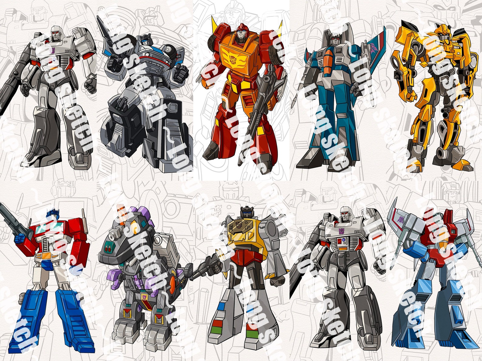 Transformers Print Set of 12, Digital Download,wall Art Poster Print ...