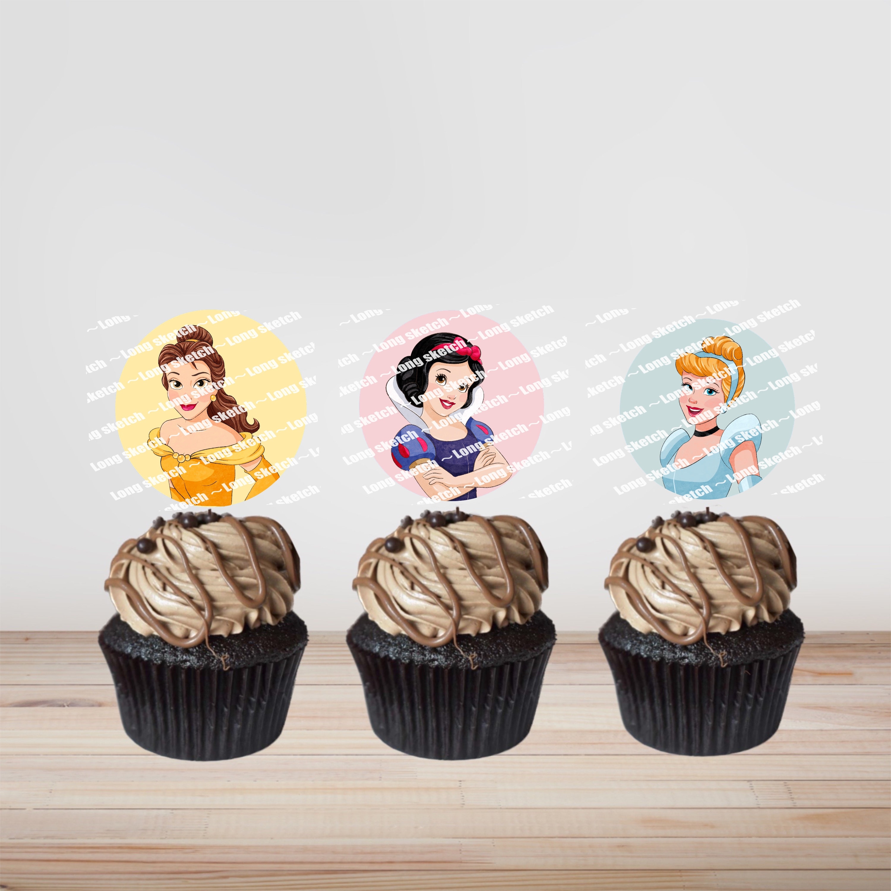 Disney Princess Cake Topper princess Birthday Cupcake Toppers ,princess ...