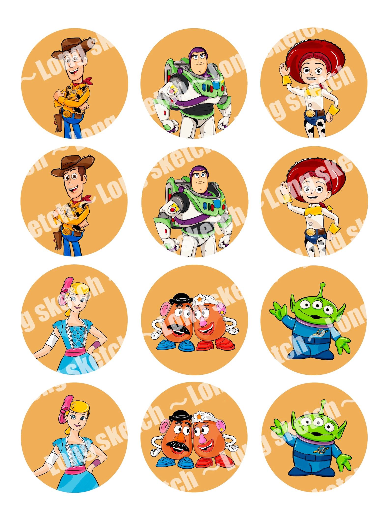Toy Story Birthday Cupcake Toppers ,centrepiece,cake Topper| Digital ...