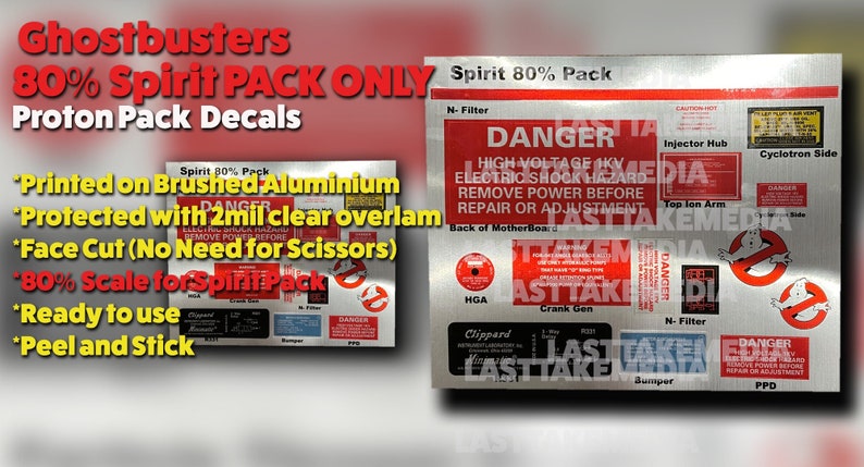 Ghostbusters Spirit PACK ONLY Proton Pack Decals - Etsy