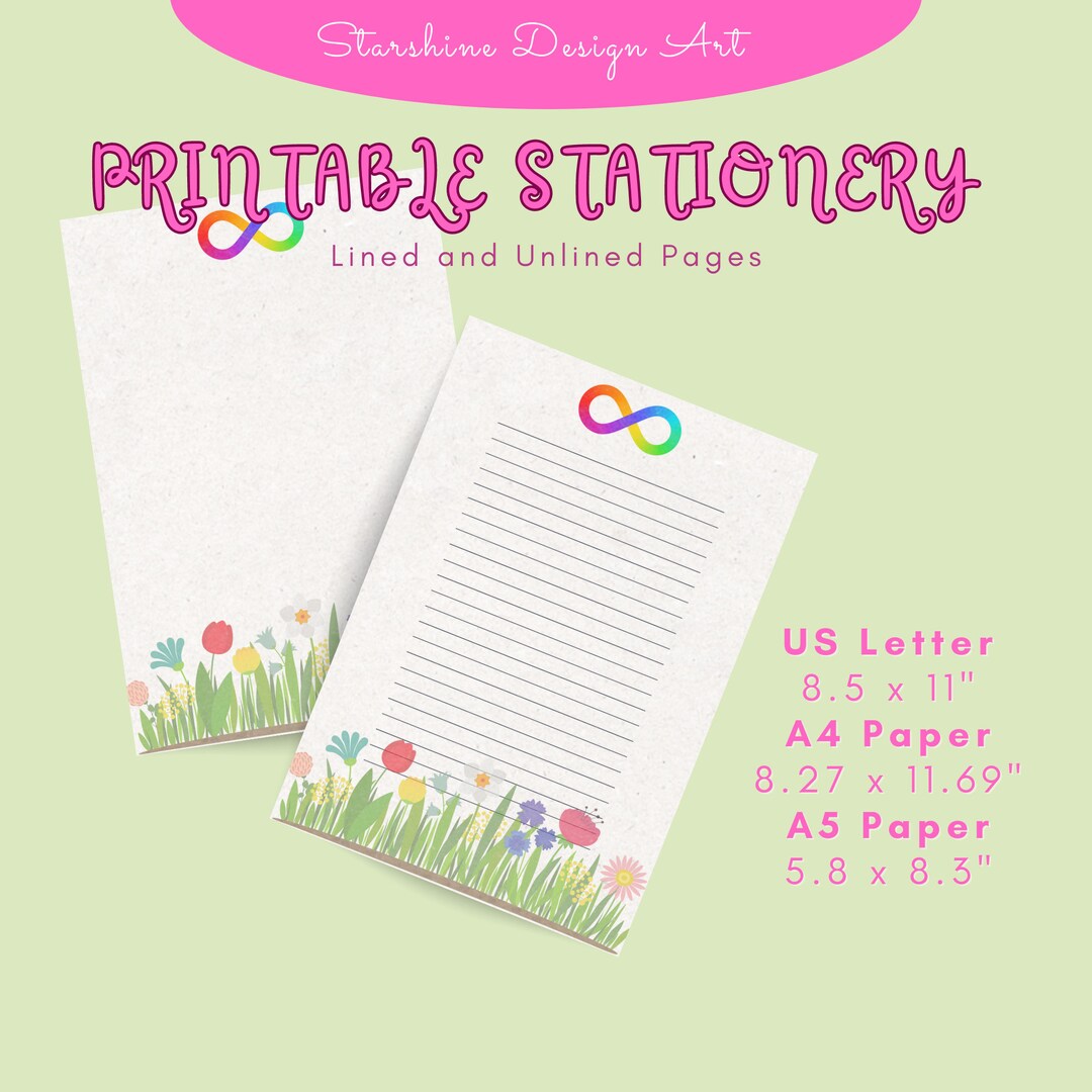Printable Stationery Cute Kawaii Autism Awareness and - Etsy