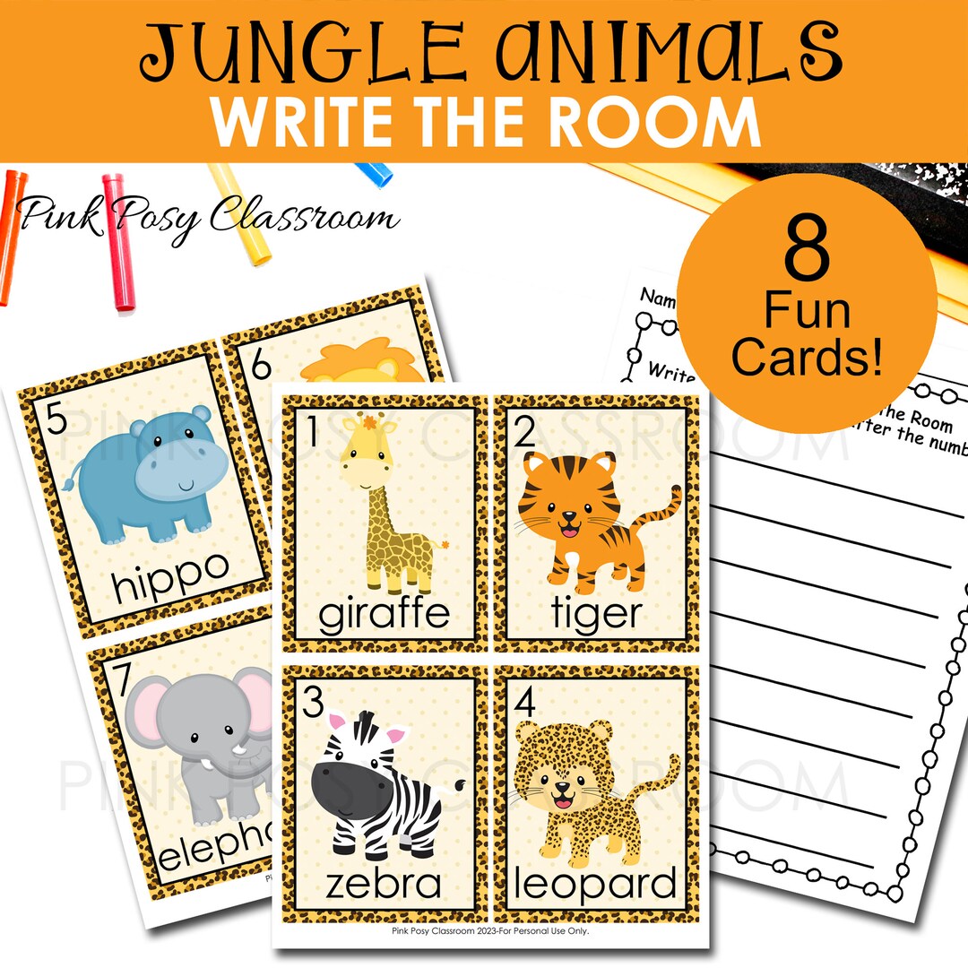 Jungle Animal Vocabulary Cards, Safari Printable, Literacy Center ...