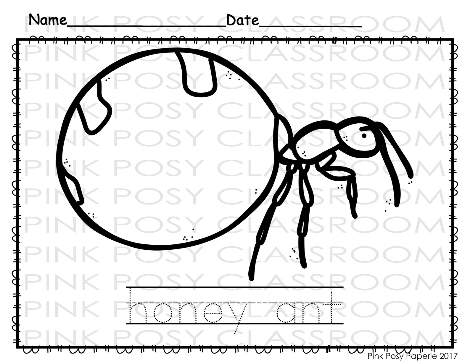 Insect Coloring Pages, Color and Trace the Letter, Insect Activities ...
