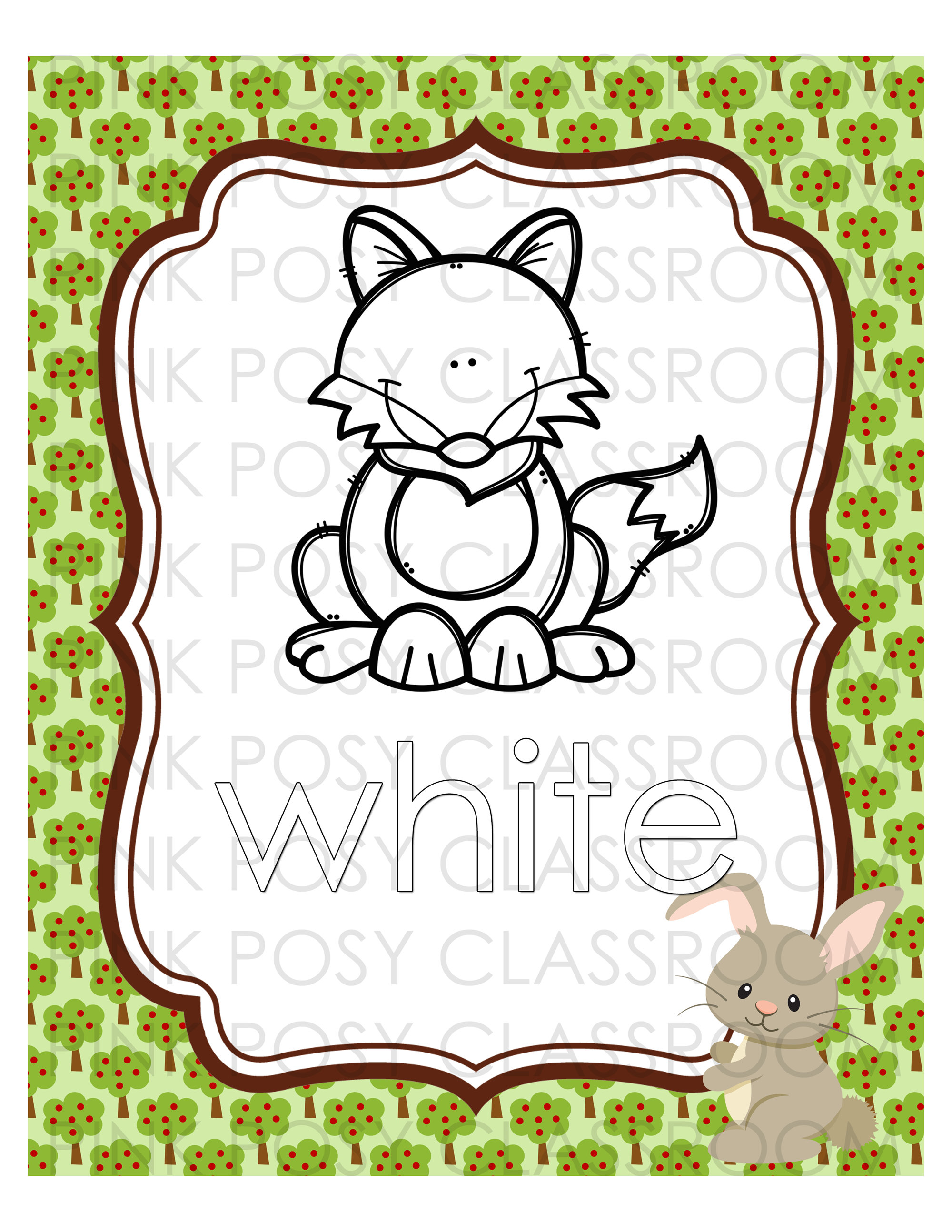 Woodland Color Posters, Colors Recognition, Classroom Decor, Printable ...