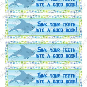 Shark Bookmarks, Printable Bookmarks for Kids, Printable Bookmark Set ...
