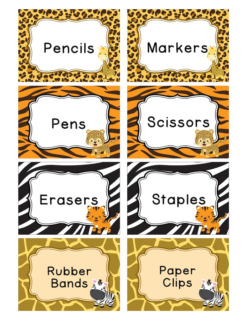 Editable Bin Labels, Jungle Safari Classroom Labels, Classroom Decor ...