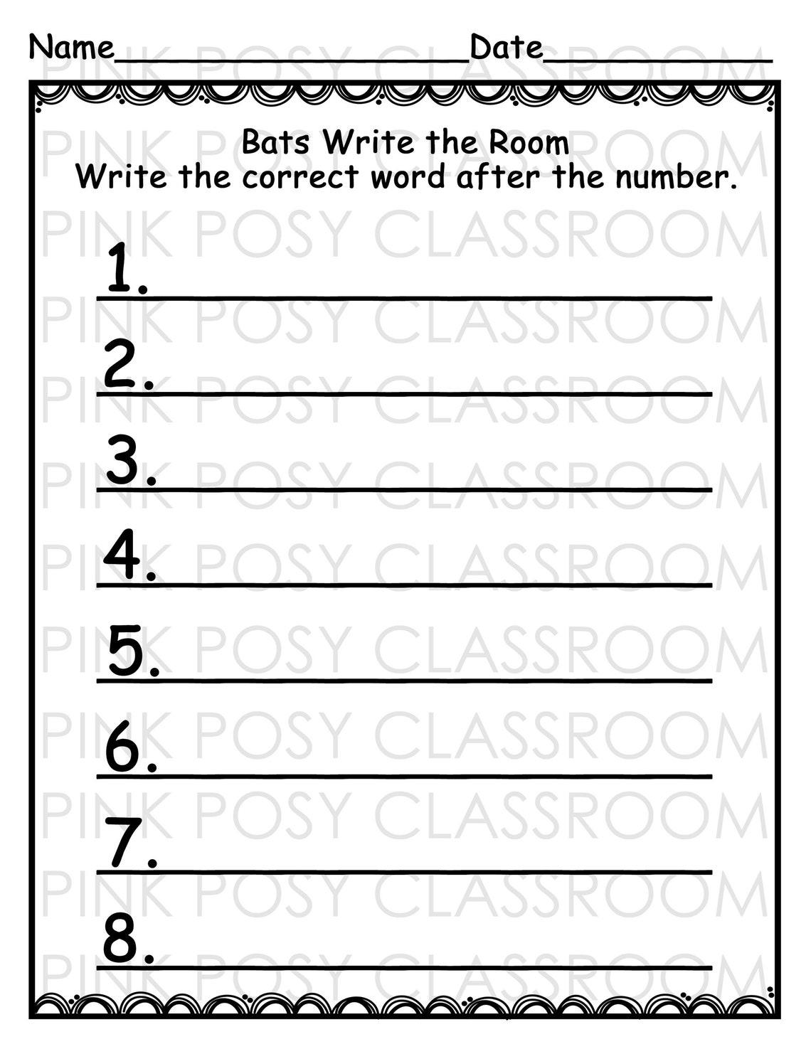 Bat Vocabulary Cards Bats Printable Literacy Center Writing - Etsy