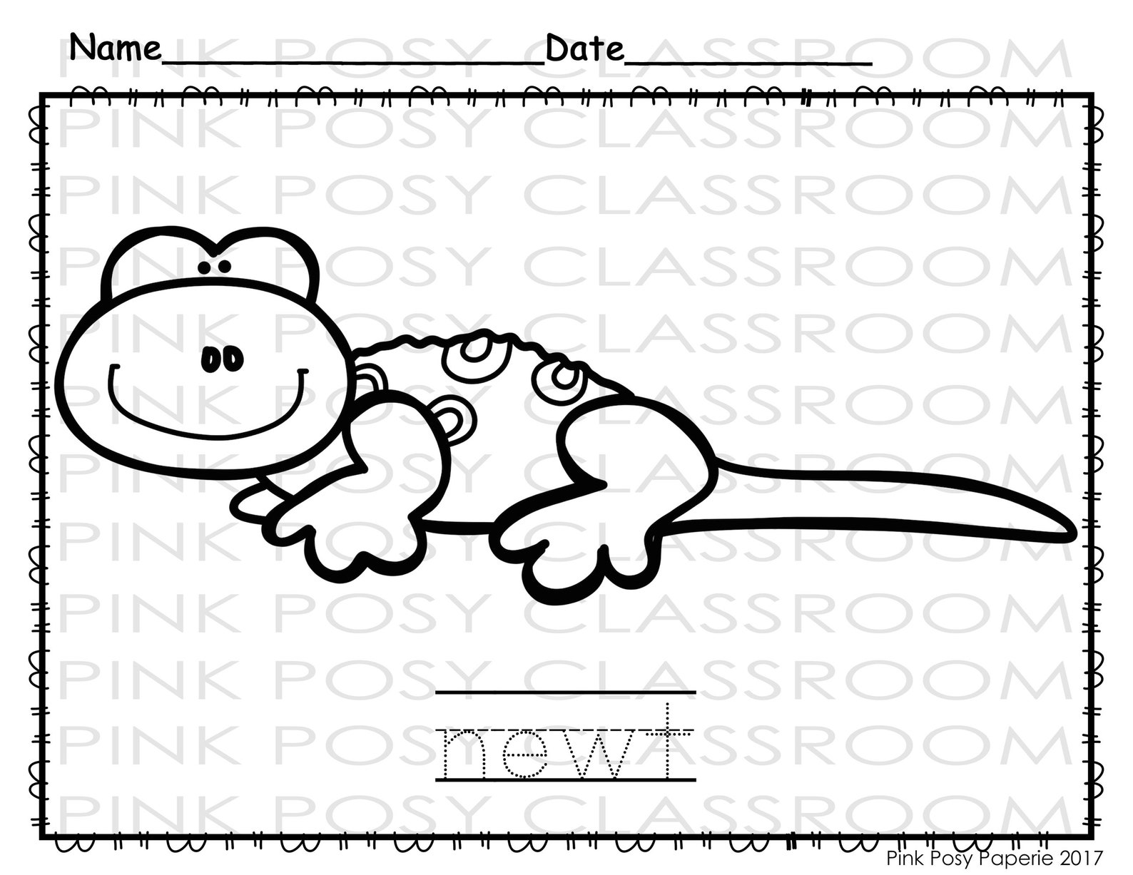 Reptiles and Amphibians Coloring Pages, Color and Trace the Word ...