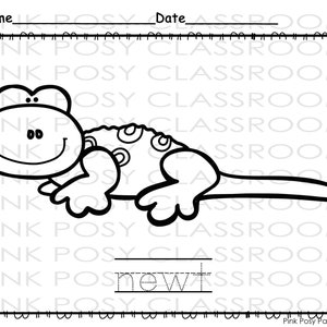 Reptiles and Amphibians Coloring Pages, Color and Trace the Word ...