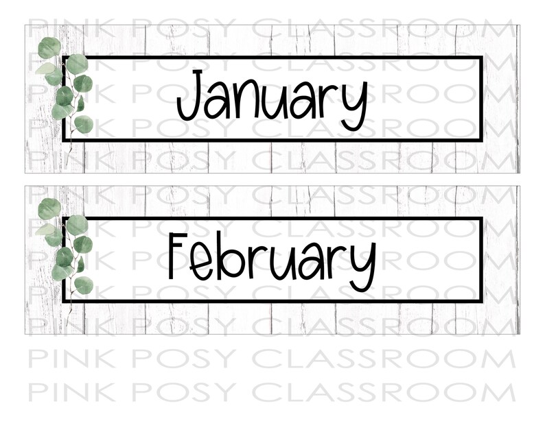 Farmhouse Calendar Set Classroom Calendar Set Classroom - Etsy