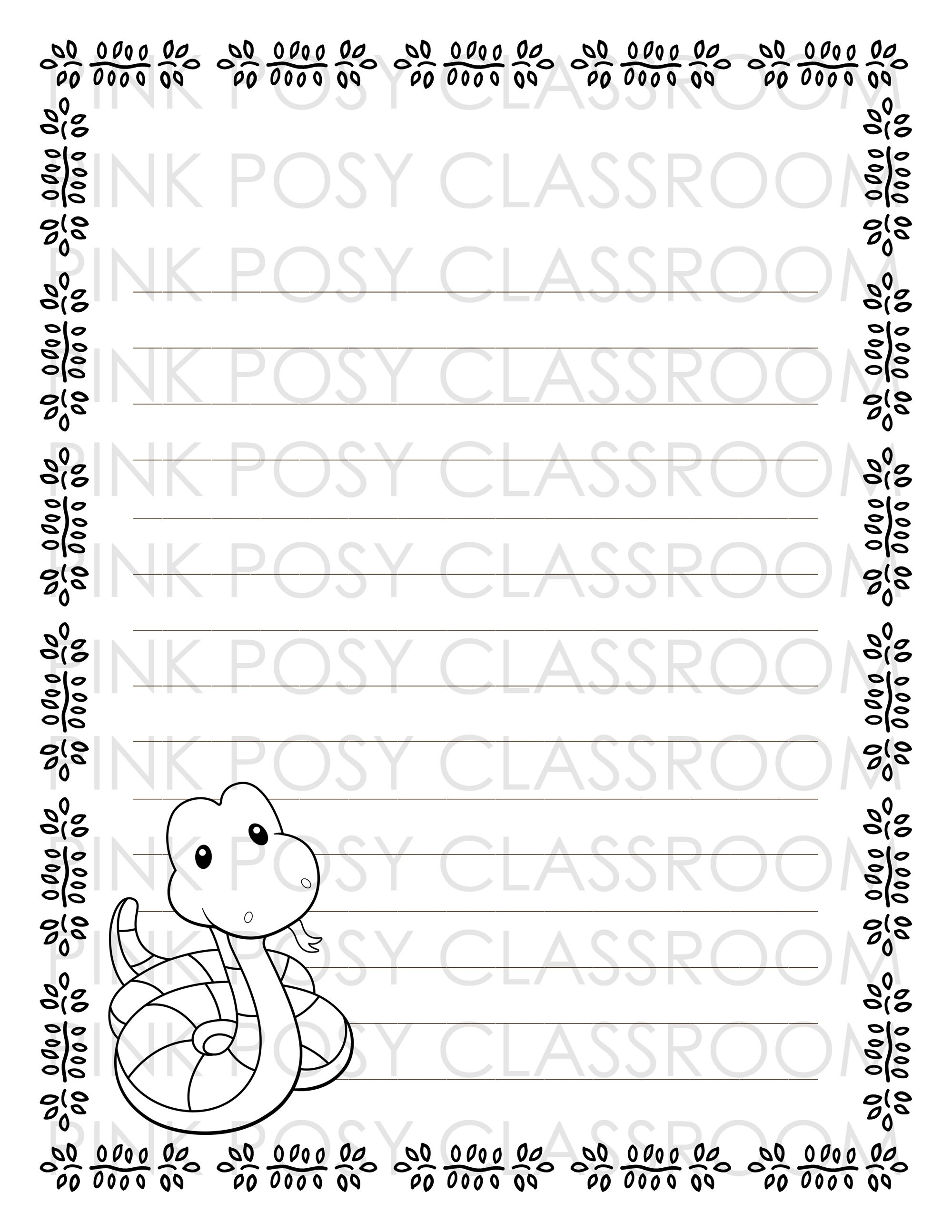 Rainforest Animals Writing Paper, Rainforest Stationery, Printable ...