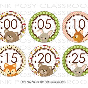 Woodland Clock Number Labels, Classroom Decor, Telling Time, School ...