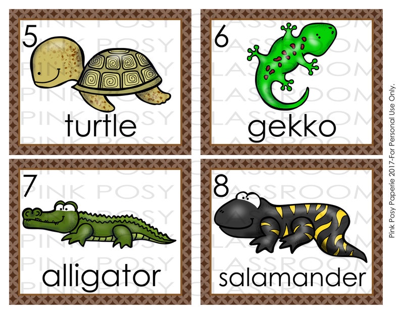 Reptiles Vocabulary Cards, Reptiles and Amphibians Printable, Literacy ...