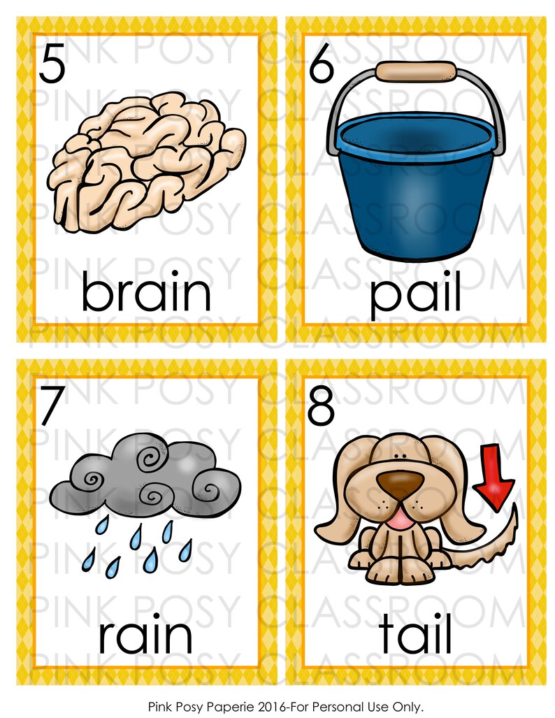 Long Vowels Vocabulary Cards, Vowel Worksheet, Long A Vowel Team Ai ...
