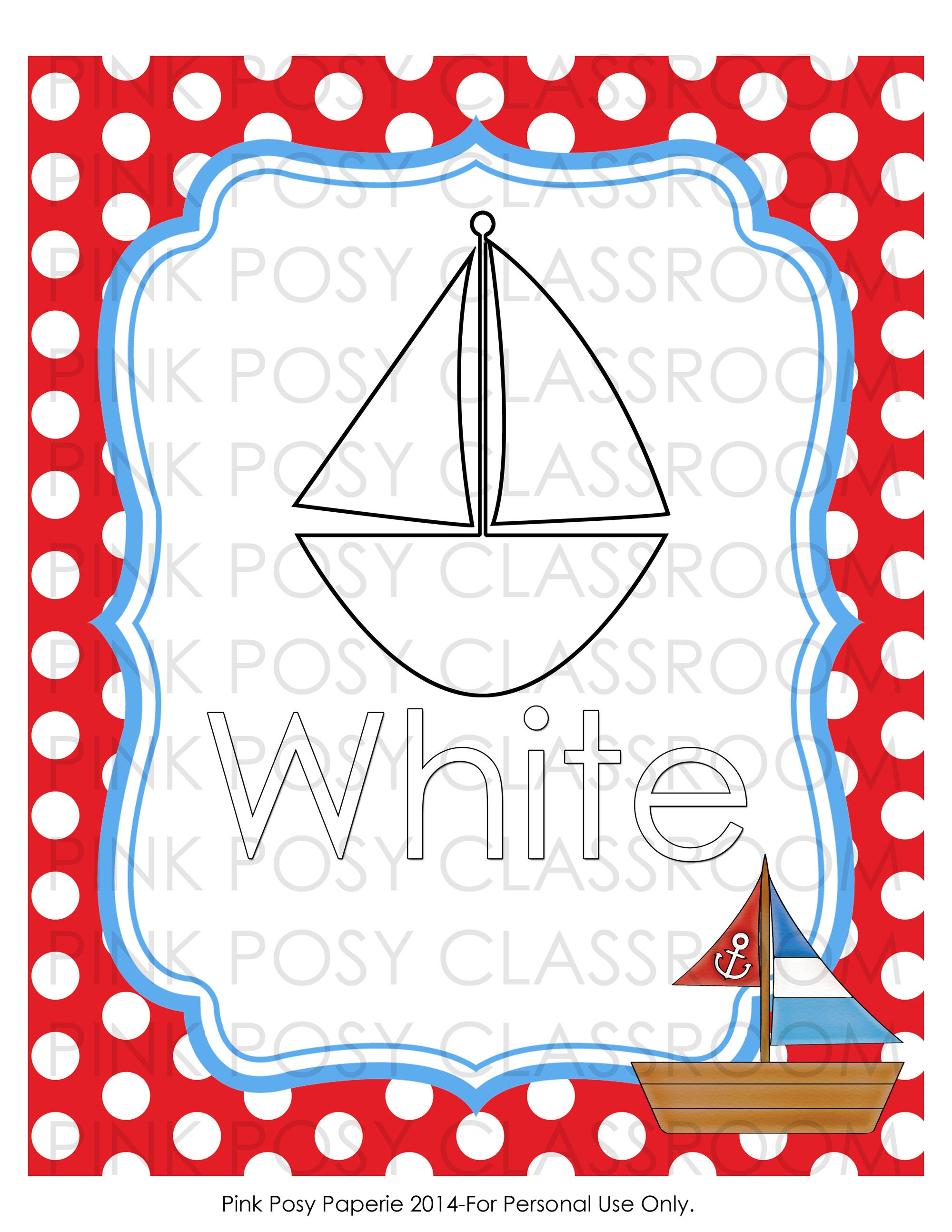Nautical Color Posters, Classroom Decor, Colors Recognition, Printable ...