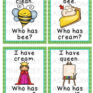 Long E Vowel Teams, I Have Who Has Card Game, Ee and Ea Words, Long ...
