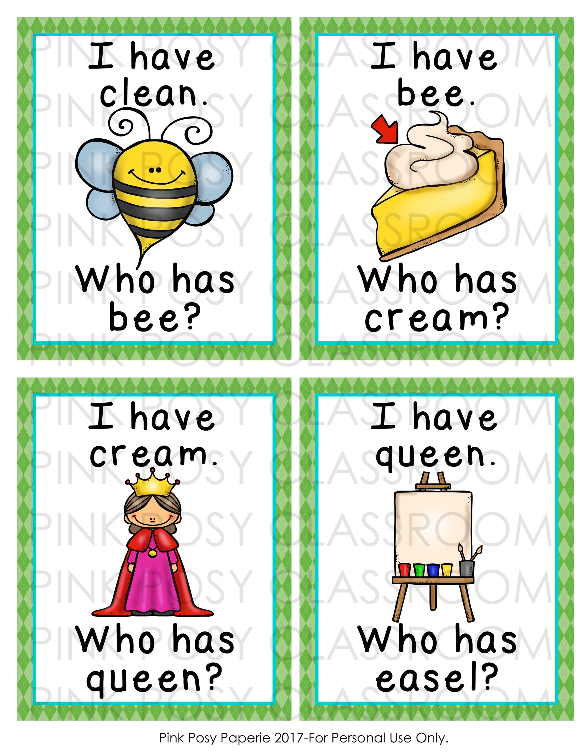 Long E Vowel Teams, I Have Who Has Card Game, Ee and Ea Words, Long ...