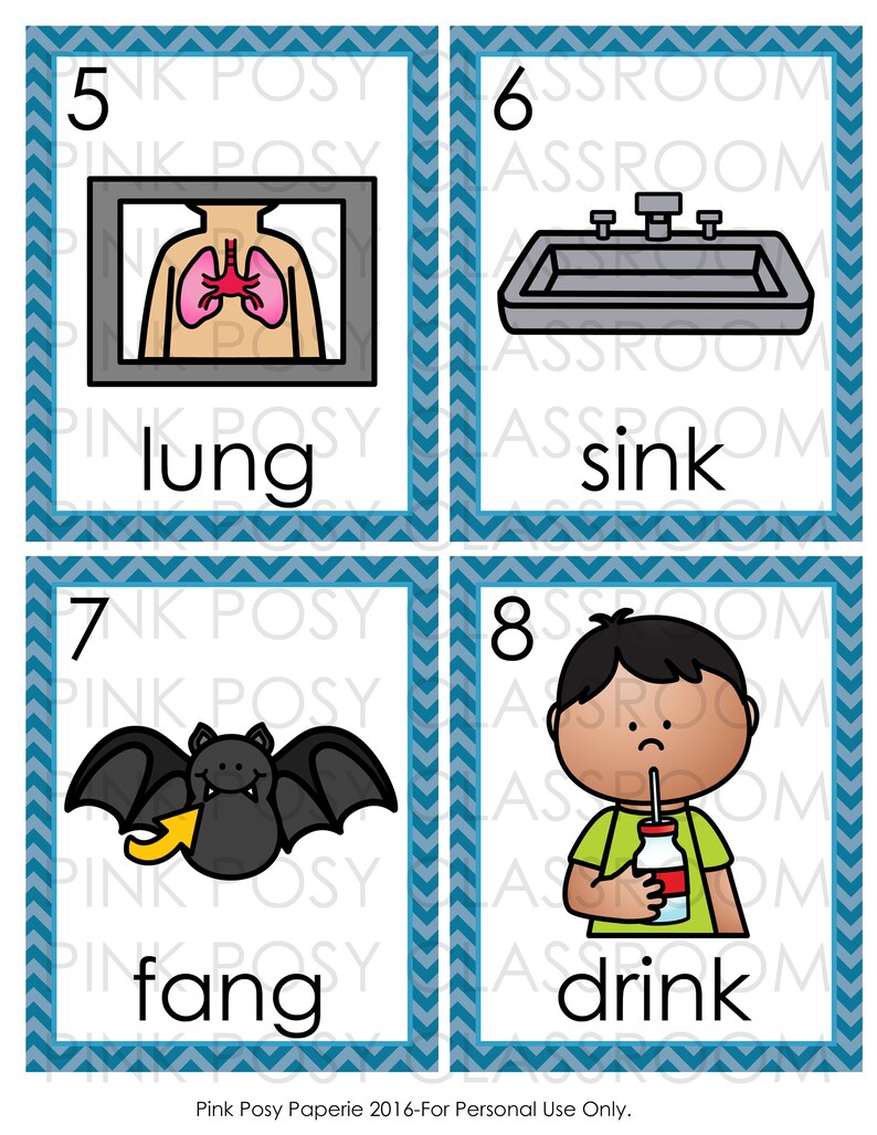 Consonant Blends Vocabulary Cards, Blends Ng & Nk Printable, Blends ...