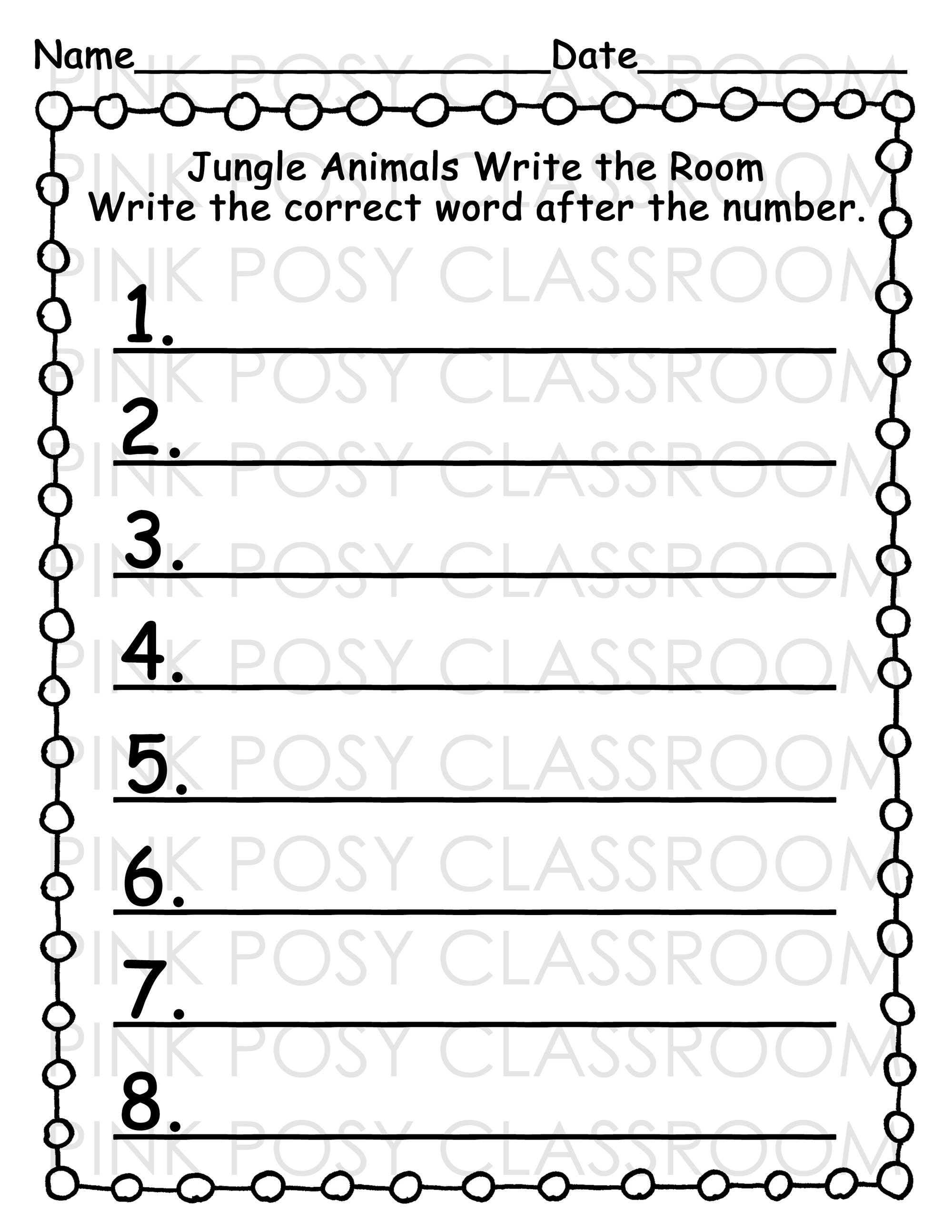 Jungle Animal Vocabulary Cards, Safari Printable, Literacy Center ...