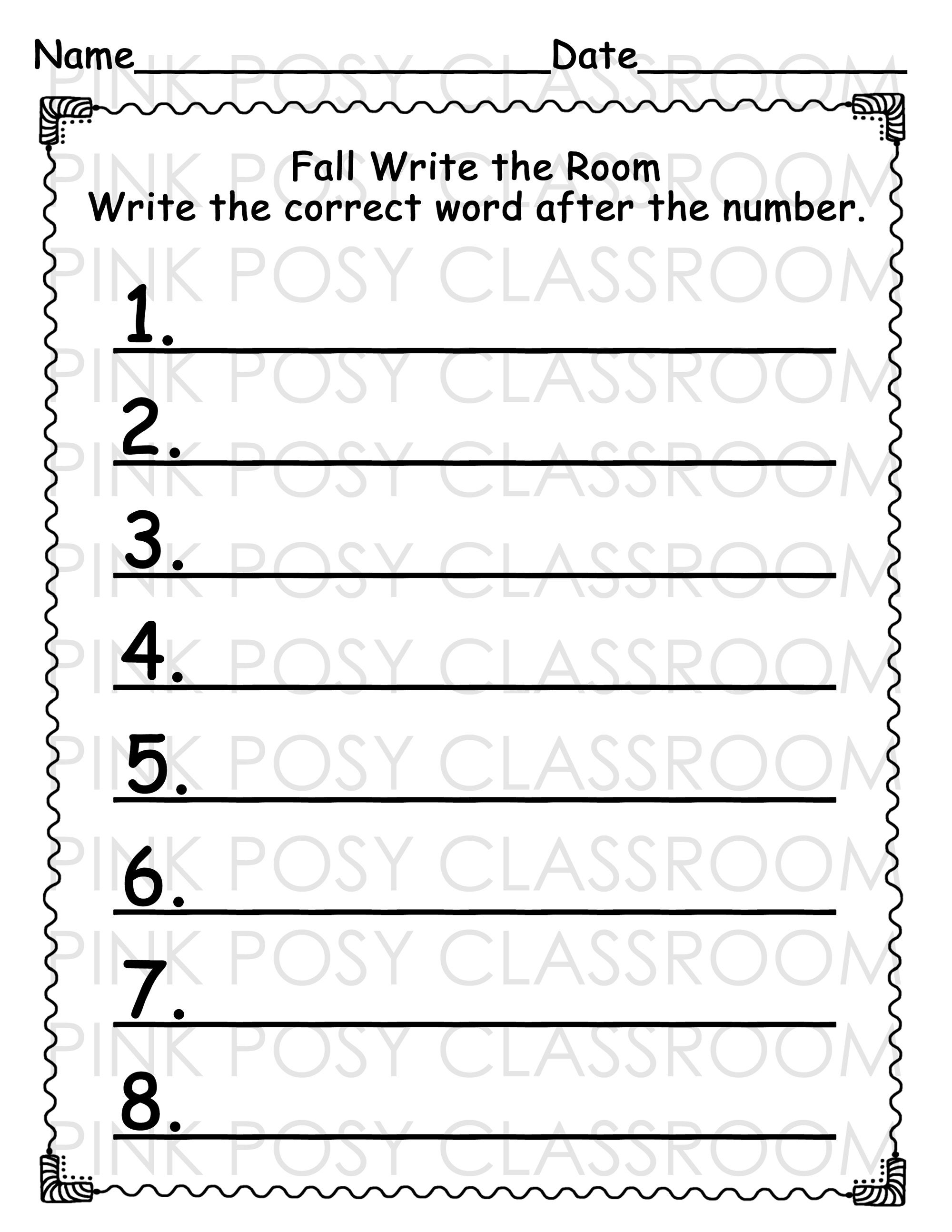 Fall Vocabulary Cards, Autumn Printable, Literacy Center, Writing ...