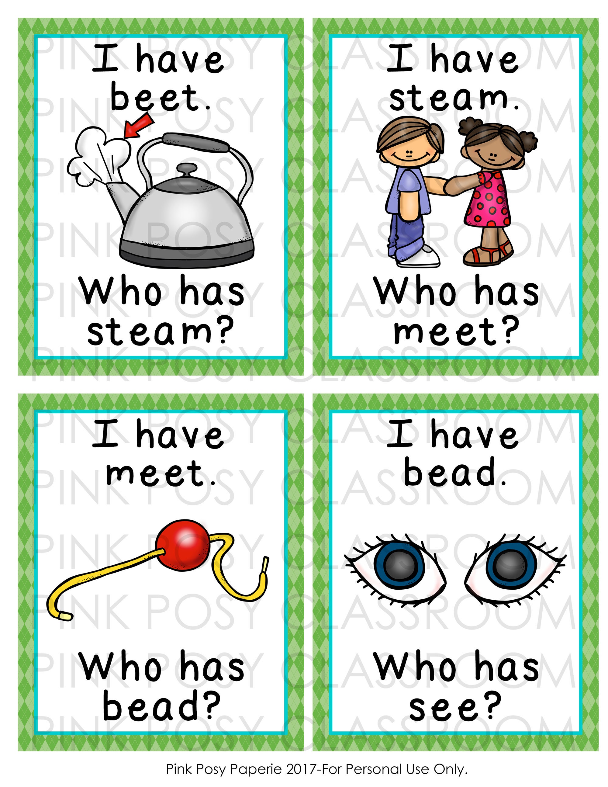 Long E Vowel Teams, I Have Who Has Card Game, Ee and Ea Words, Long ...