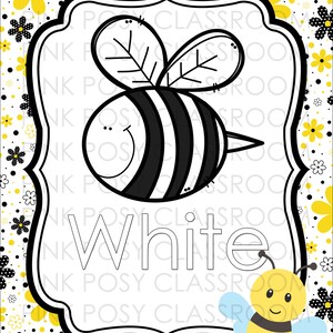 Bee Color Posters, Classroom Decor, Colors Recognition, Printable Color ...