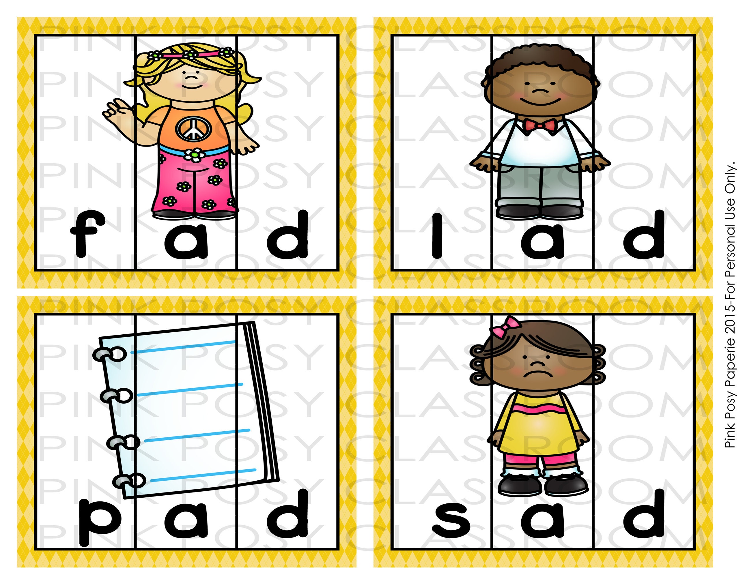 CVC Puzzles Short A Short Vowel Sounds Word Families - Etsy