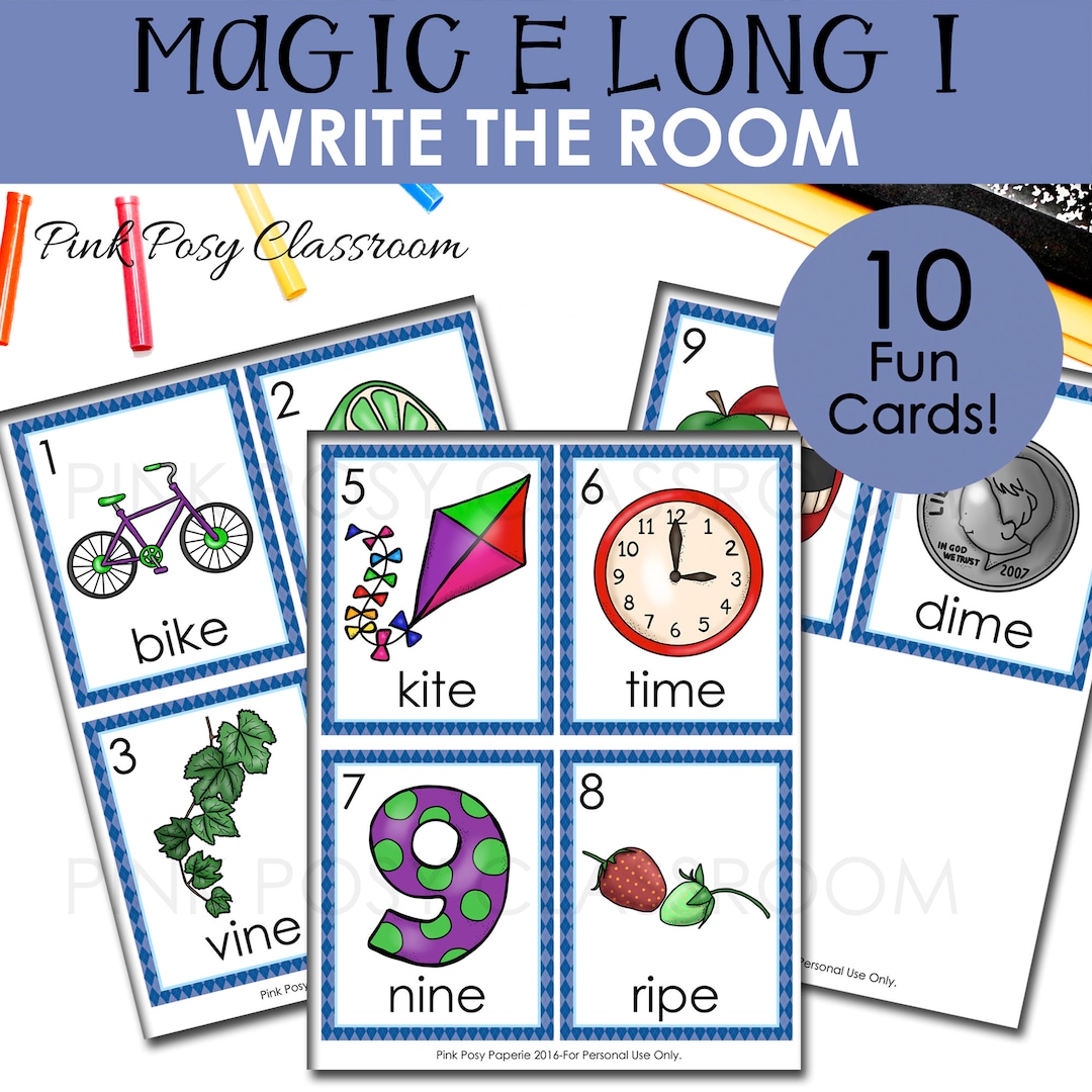 Magic E Long I Vocabulary Cards, Silent E Printable, Phonics Worksheet ...