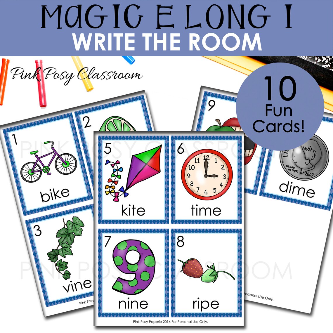 Magic E Long I Vocabulary Cards, Silent E Printable, Phonics Worksheet ...