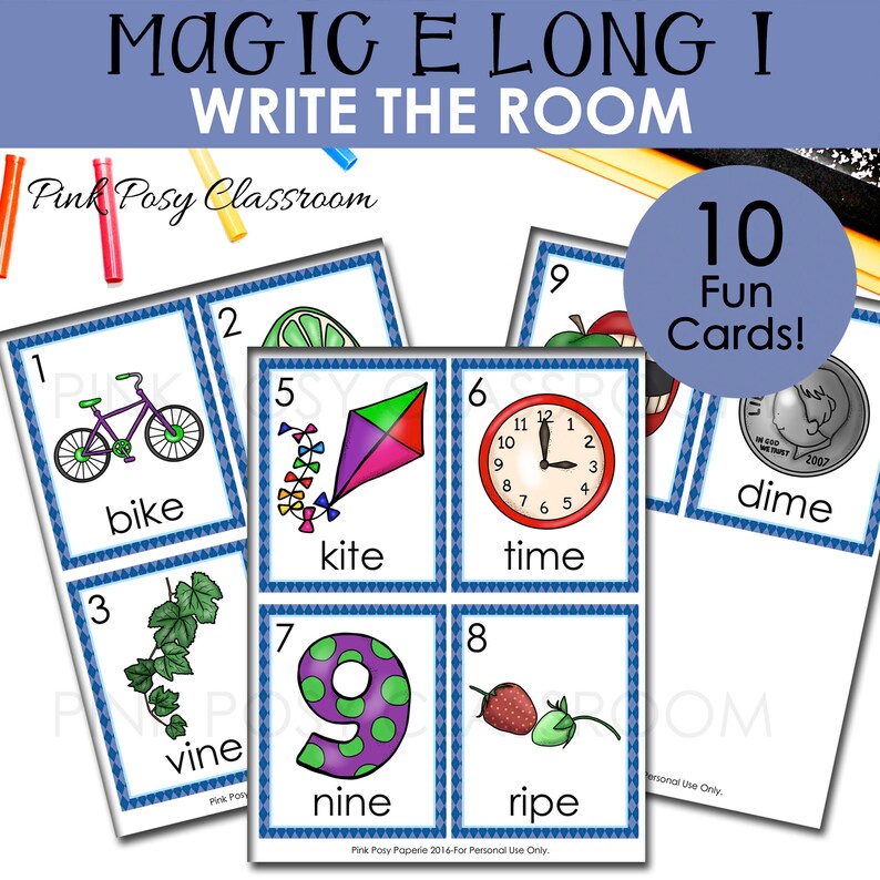 Magic E Long I Vocabulary Cards, Silent E Printable, Phonics Worksheet ...