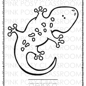 Reptiles and Amphibians Coloring Pages, Color and Trace the Word ...