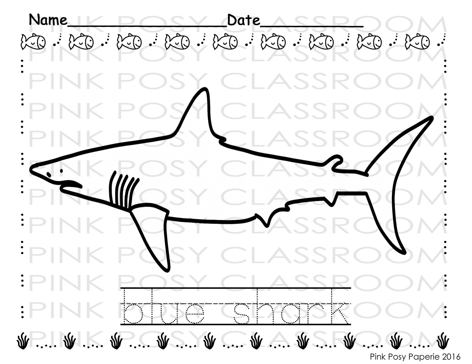 Shark Coloring Pages, Color and Trace the Letters, Printable Shark ...