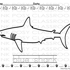 Shark Coloring Pages, Color and Trace the Letters, Printable Shark ...