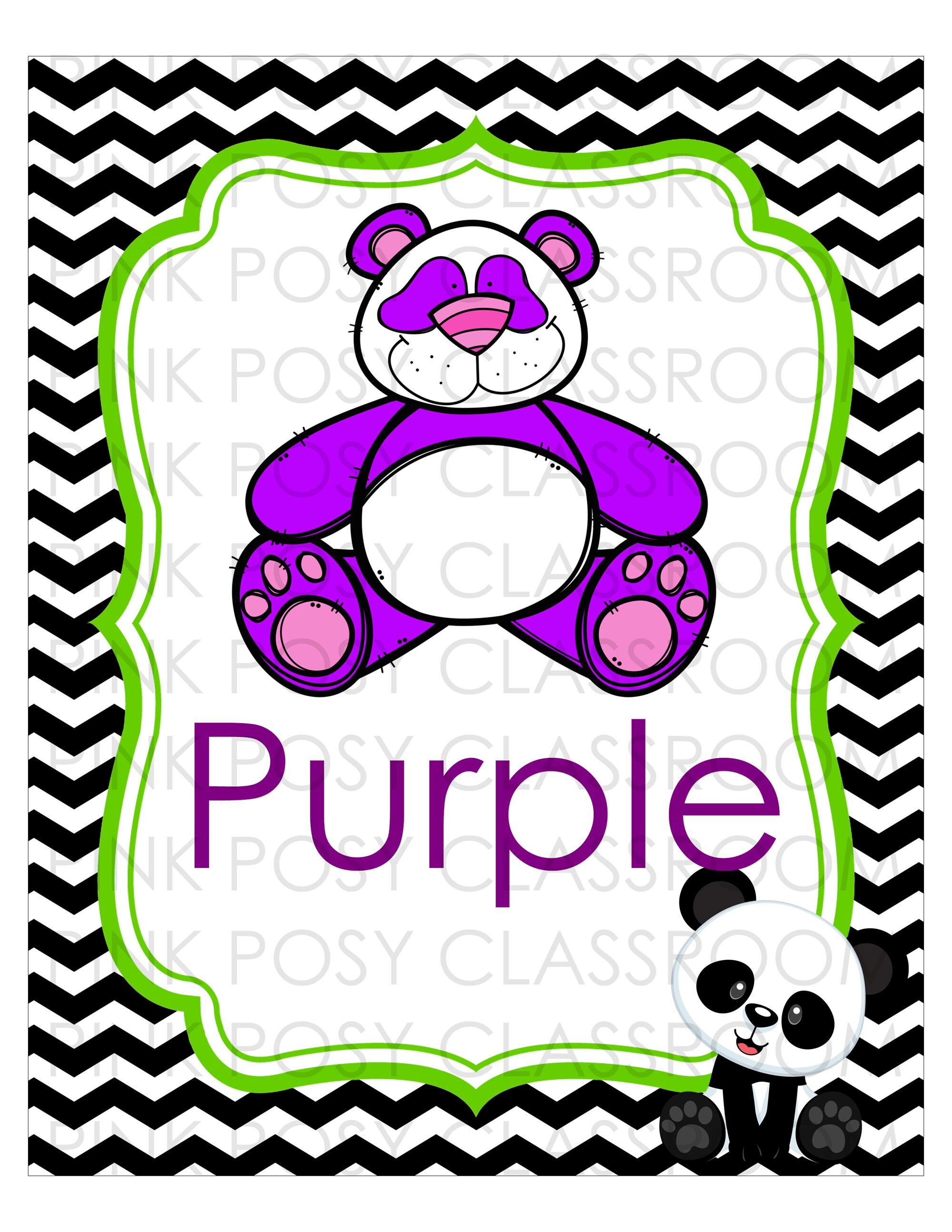 Panda Color Posters, Classroom Decor, Colors Recognition, Printable ...