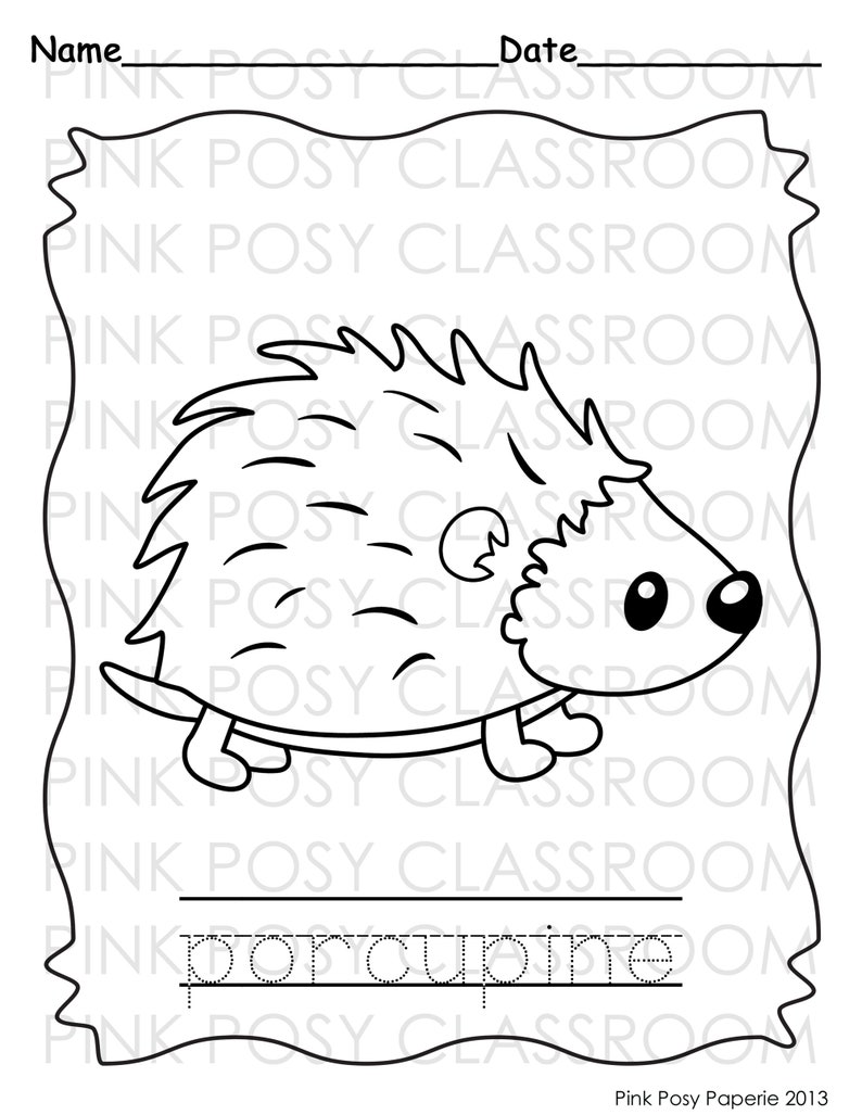 Woodland Animals Coloring Pages, Color and Trace the Word, Woodland ...