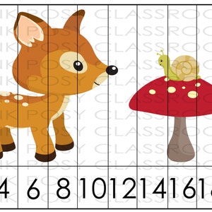 Woodland Puzzles Skip Counting Number Puzzles Classroom - Etsy