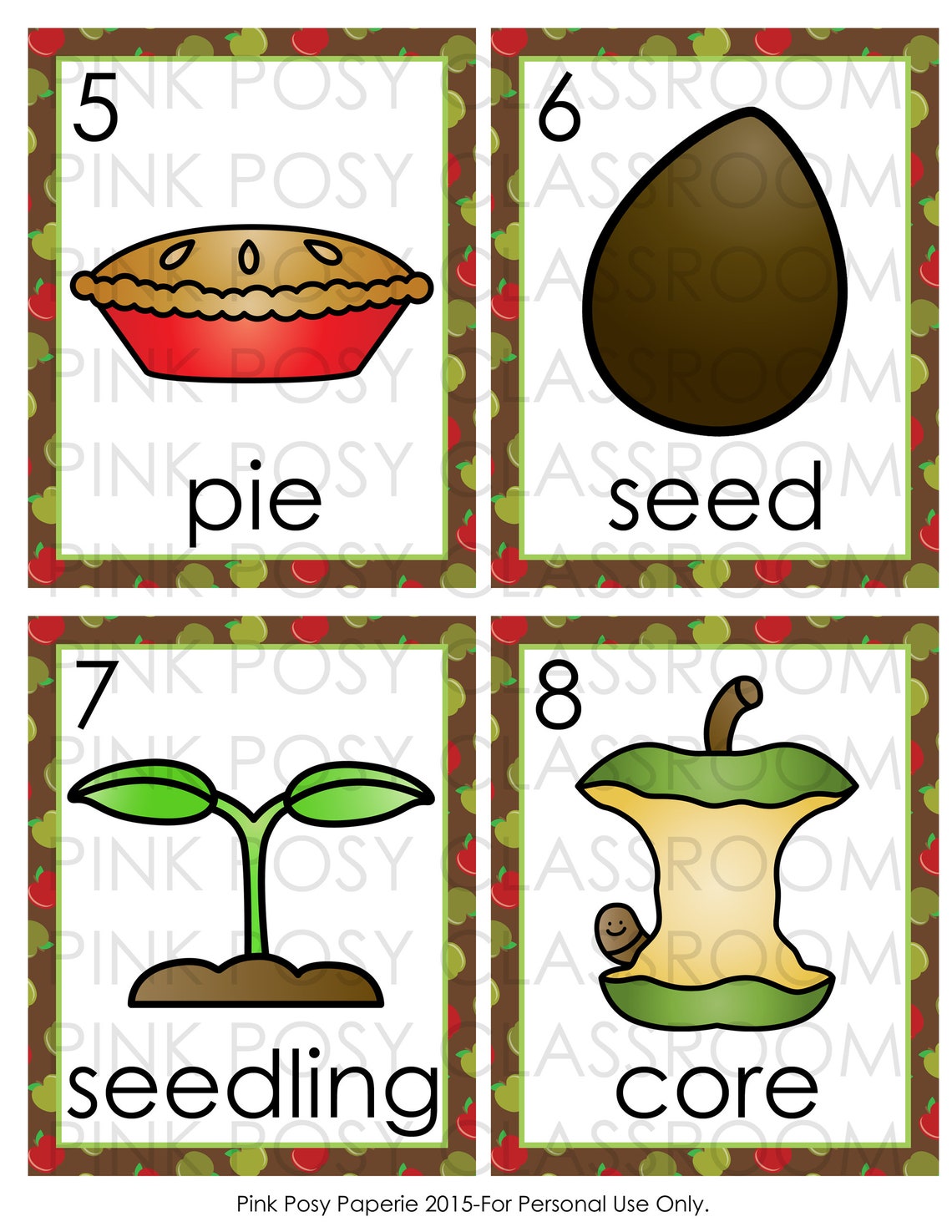 Johnny Appleseed Vocabulary Cards, Johnny Appleseed Printable, Autumn ...