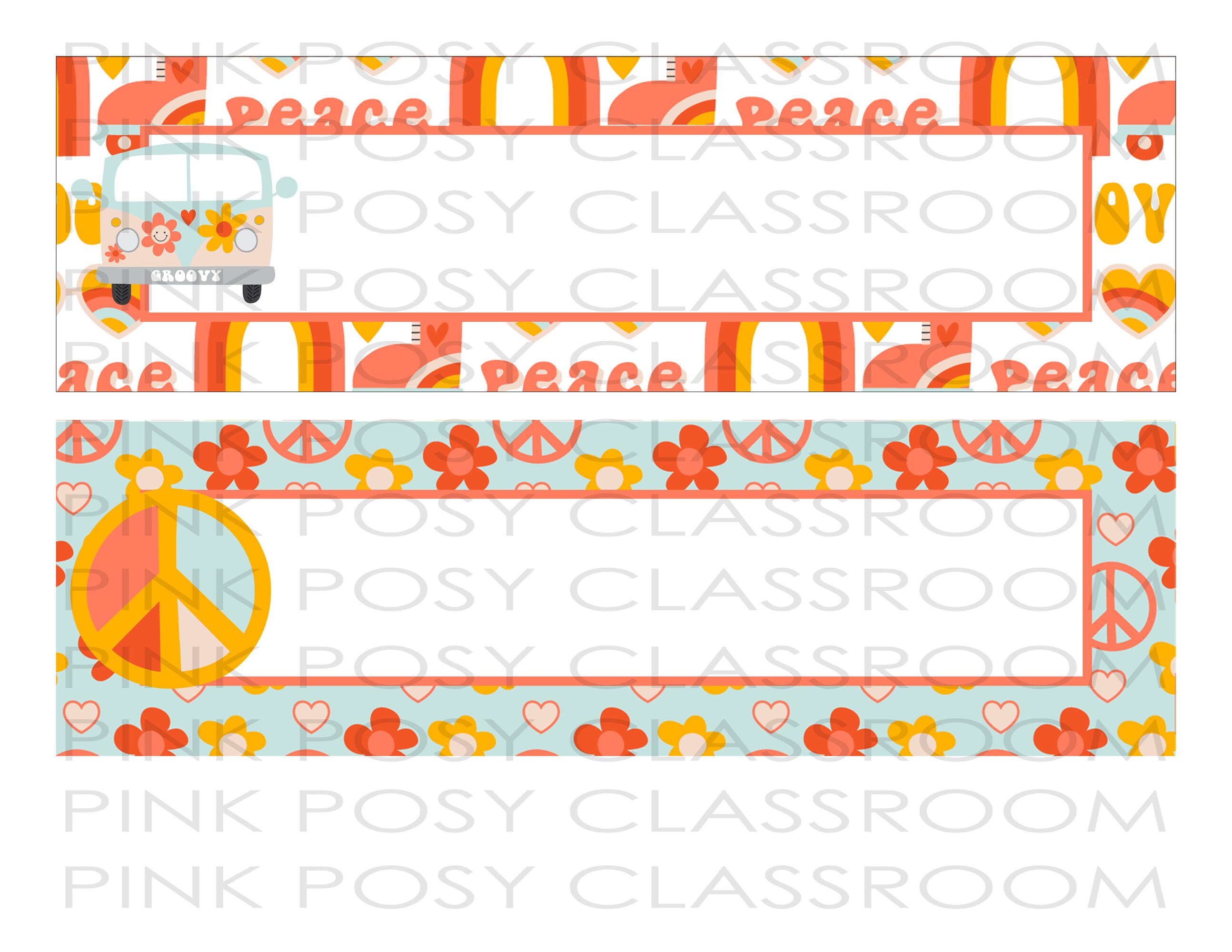 Editable Desk Name Plates, Groovy Desk Name Tag, Classroom Decorations ...