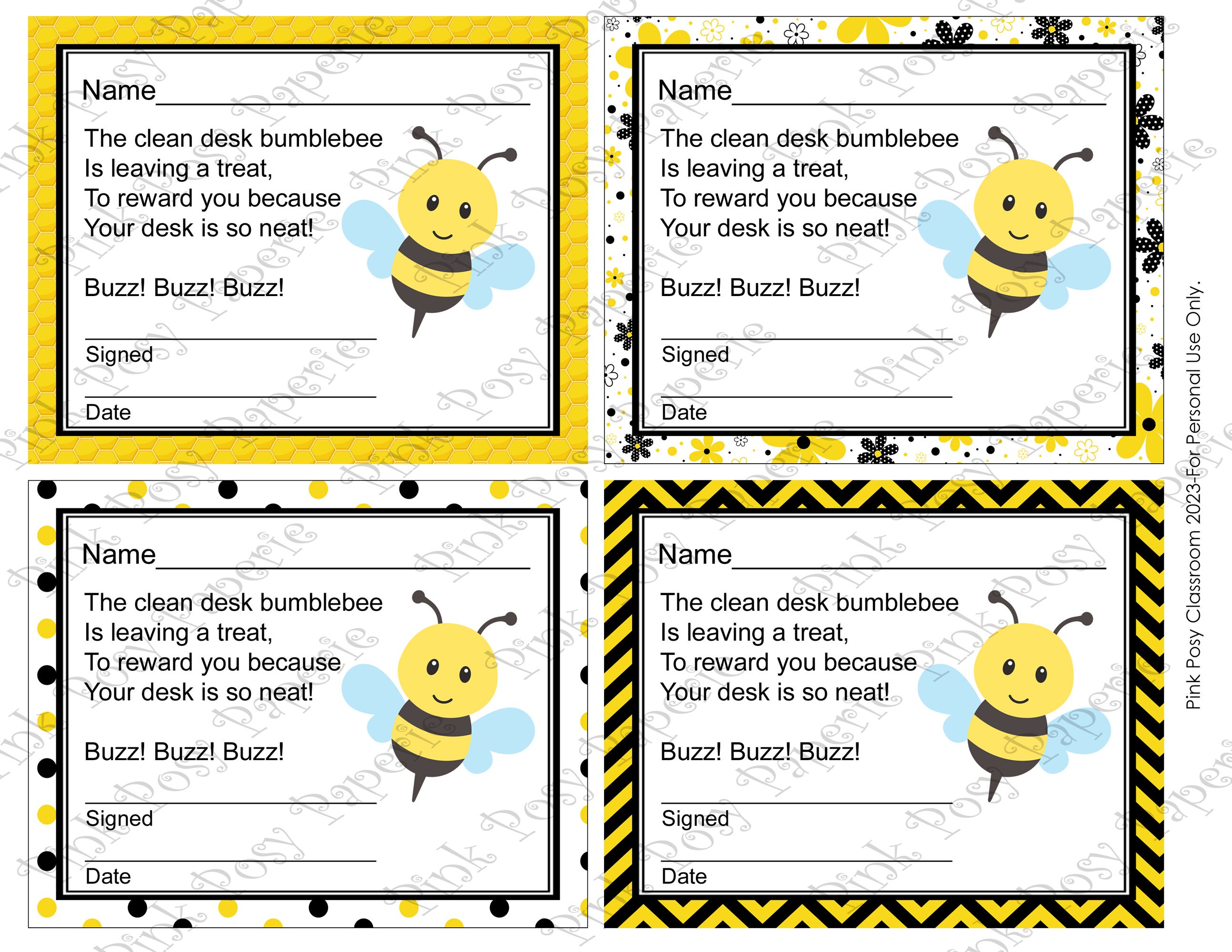 Bee Clean Desk Awards, Classroom Managment, Behavior Management ...