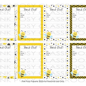 Shout Out Cards, Notes From Teacher, Student Rewards, Bee Printable ...