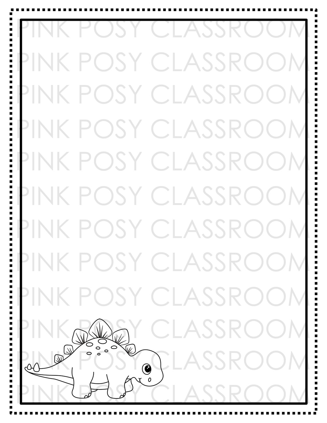 Dinosaur Writing Paper, Dinosaur Stationery, Printable Paper, Lined ...