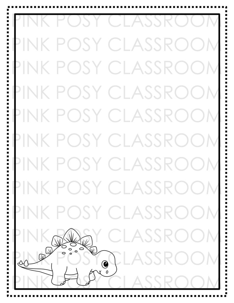 Dinosaur Writing Paper, Dinosaur Stationery, Printable Paper, Lined ...