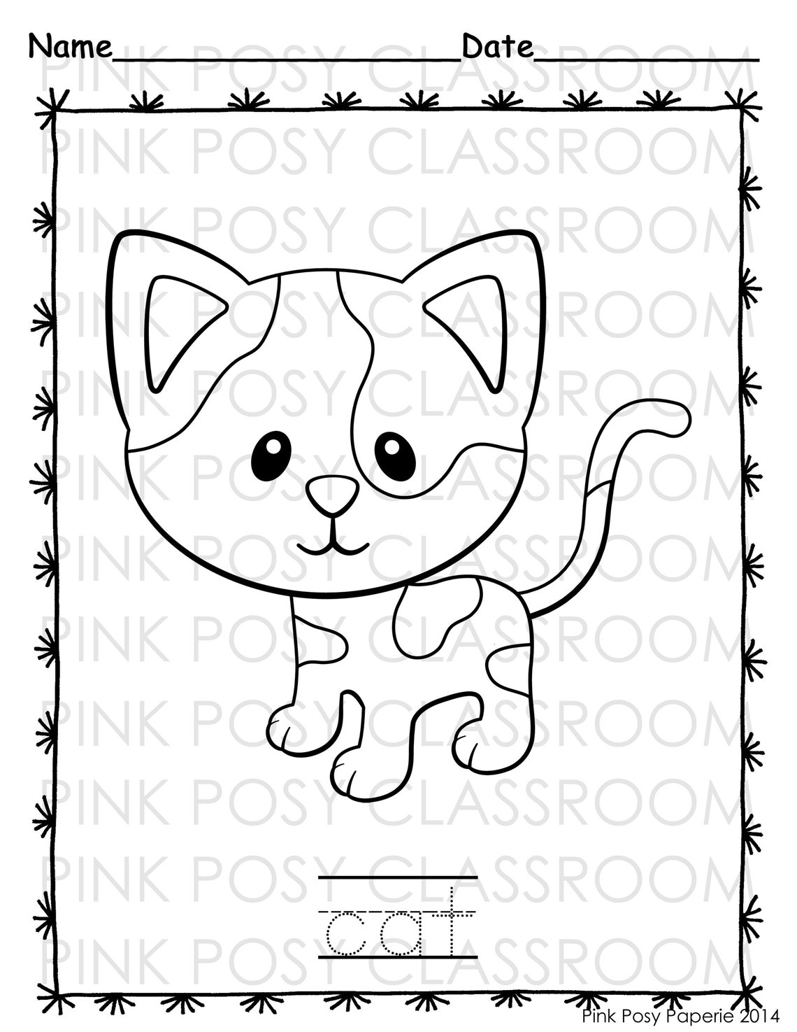 Farm Animals Coloring Pages, Color and Trace the Word, Farm Animals ...