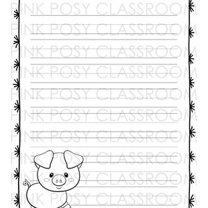 Farm Animals Writing Paper, Farm Animals Stationery, Printable Paper ...