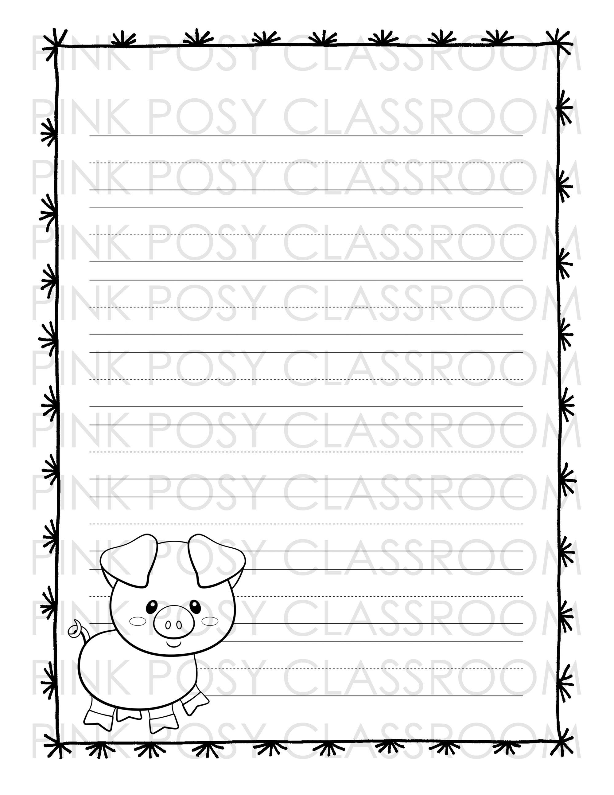 Farm Animals Writing Paper, Farm Animals Stationery, Printable Paper ...