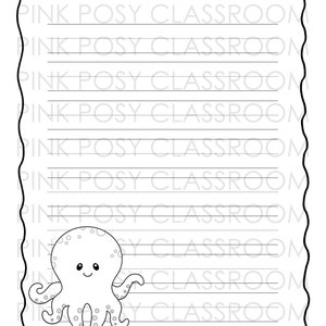 Ocean Animals Writing Paper, Ocean Animals Stationery, Printable Paper ...