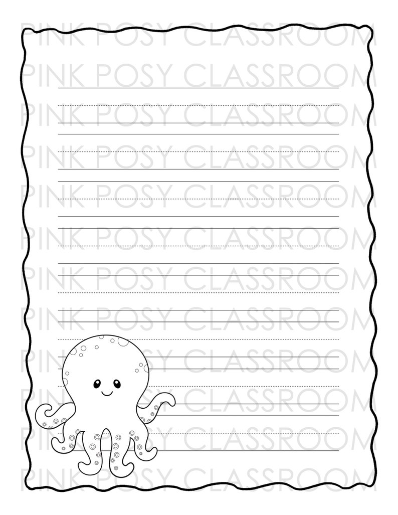Ocean Animals Writing Paper, Ocean Animals Stationery, Printable Paper ...