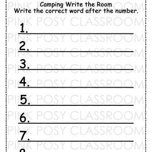 Camping Vocabulary Cards, Camping Printable, Literacy Center, Writing ...